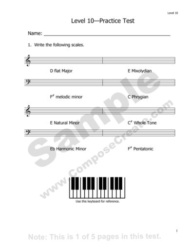 Music Theory Tests - Reproducible PDF tests and answer key