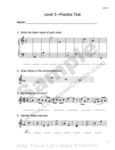 Music Theory Tests - Reproducible PDF tests and answer key