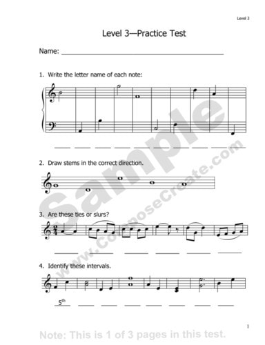 Music Theory Tests - Reproducible PDF tests and answer key