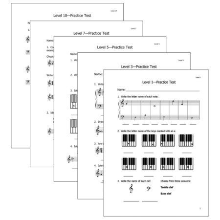 Music Theory Tests - Reproducible PDF tests and answer key