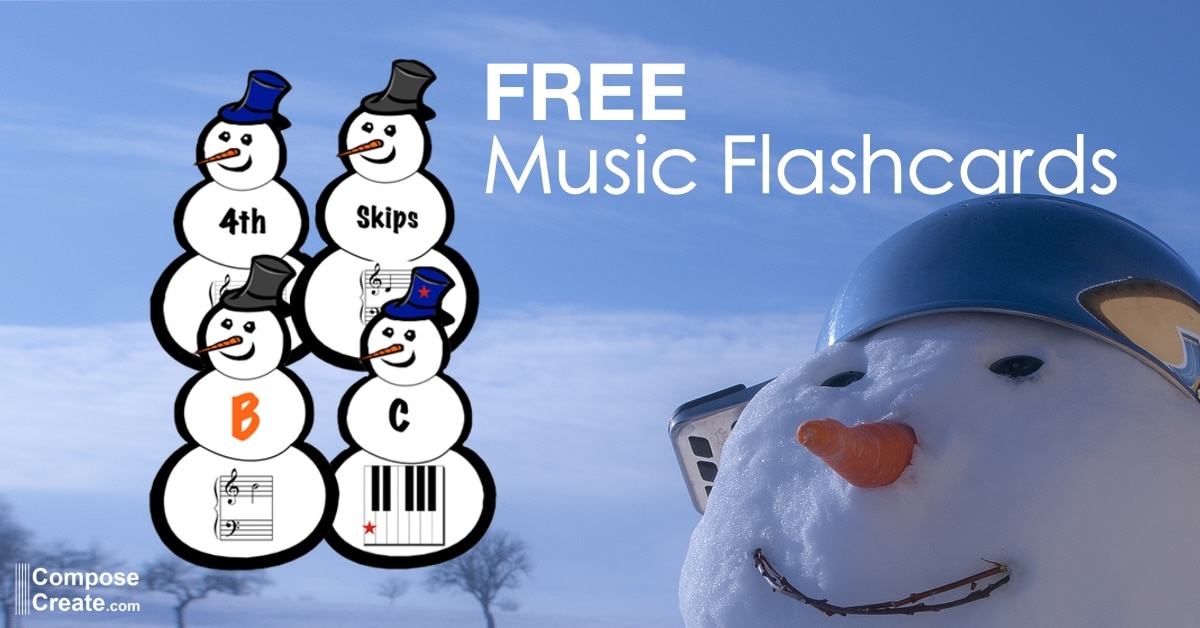 Free Snowman Music Flash Cards - ComposeCreate.com