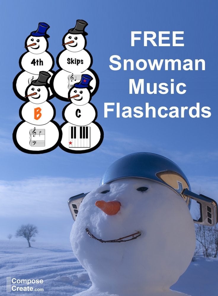 Free Snowman Music Flash Cards - ComposeCreate.com