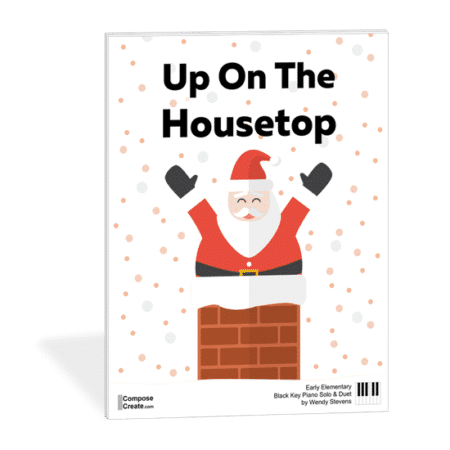 Up on the Housetop - Easy black key and white key piano solo