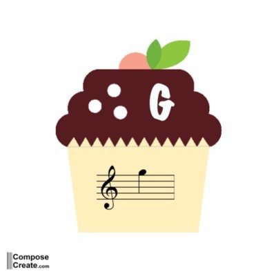 Cupcake Note Match - Music flashcards game