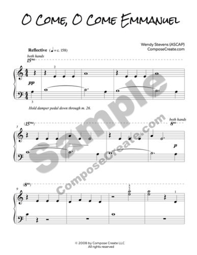 Easy O Come O Come Emmanuel - Sheet Music for piano