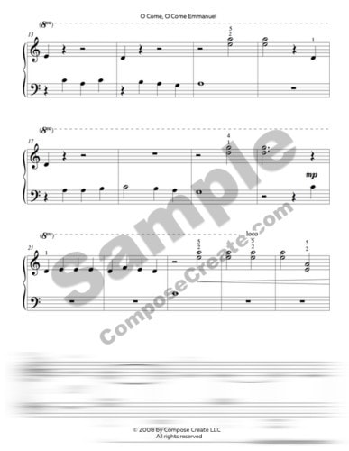 Easy O Come O Come Emmanuel - Sheet Music for piano