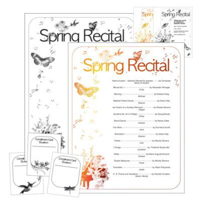 2017 Summer Recital Program Package - editable!