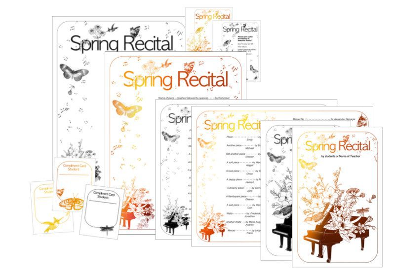 New Spring Recital Template - edit a doc, pages, or PDF!