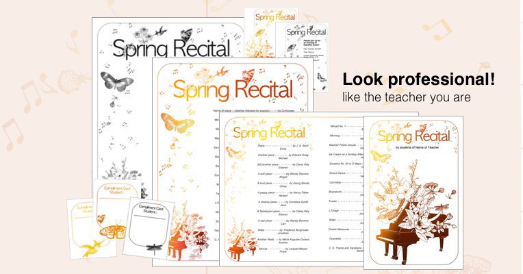 New Spring Recital Template - edit a doc, pages, or PDF!