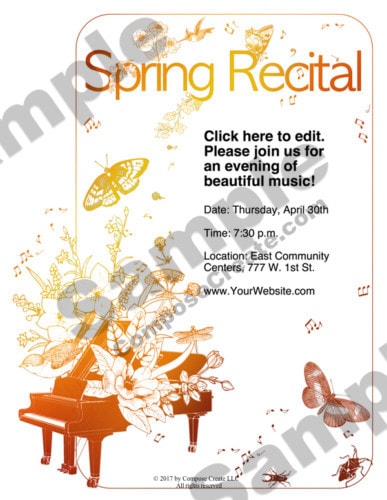 2017 Spring Recital Program Package - Editable recital programs