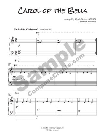 Easy Carol of the Bells - big sounding, easy piano solo