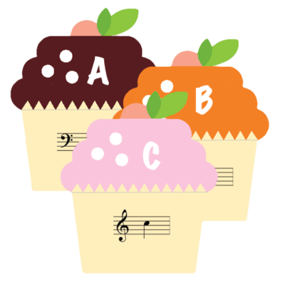 Cupcake Note Match - Music flashcards game