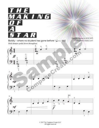 The Making of a Star - Big, bold, beautiful but EASY piano piece