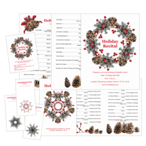 Christmas Recital Program Package - Editable and Artistic