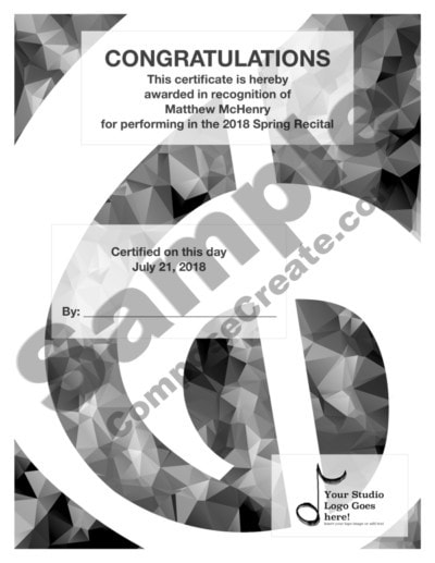 Modern Music Certificate Design that Appeals to All Ages