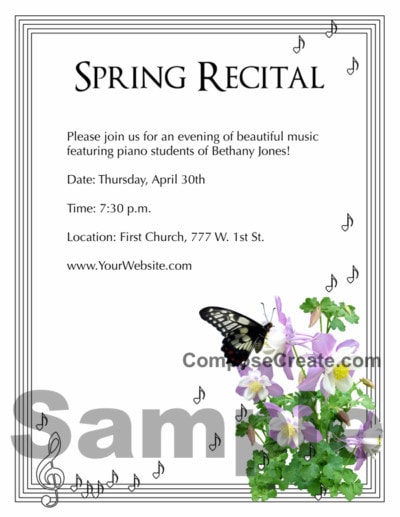 Editable Recital Program Package - Spring recital programs