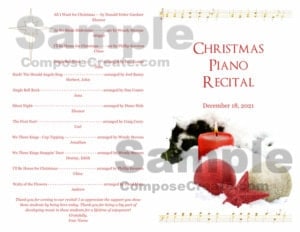 Christmas Recital Program Package - Editable and Artistic