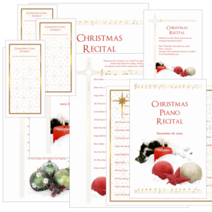 Christmas Recital Program Package - Editable and Artistic