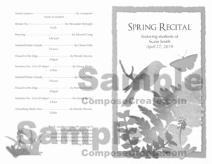 Vivaldi Spring Editable Recital Program Package - All text editable!