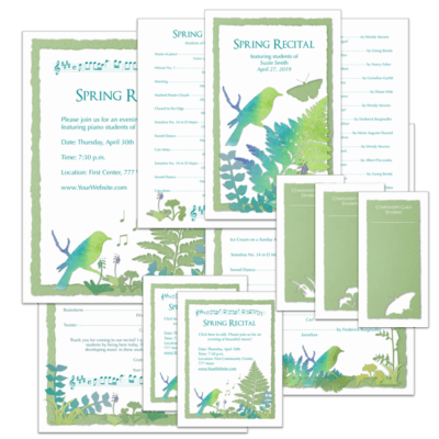 Vivaldi Spring Editable Recital Program Package - All text editable!