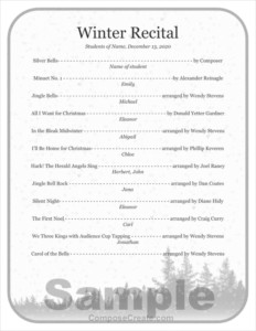 Winter Recital Program Package - Editable and Artistic