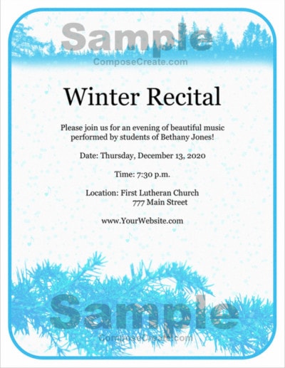 Winter Recital Program Package - Editable and Artistic