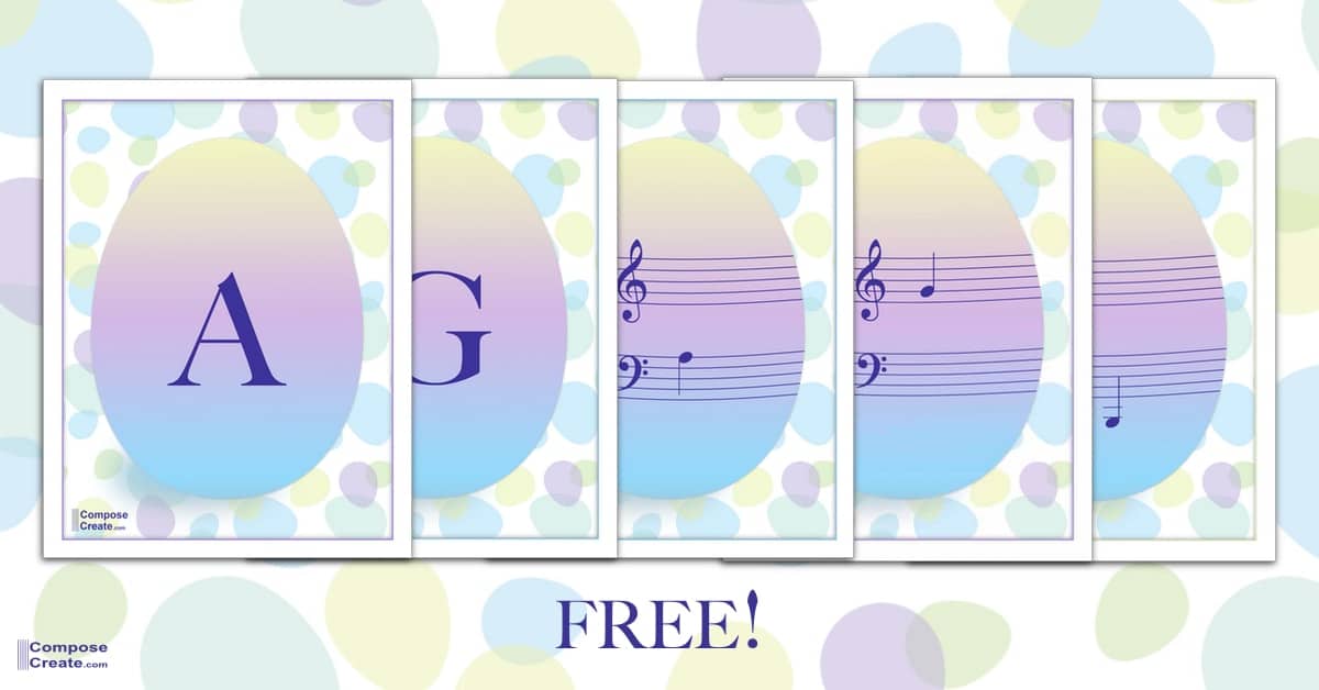 FREE Easter Egg Music Flashcards - ComposeCreate.com