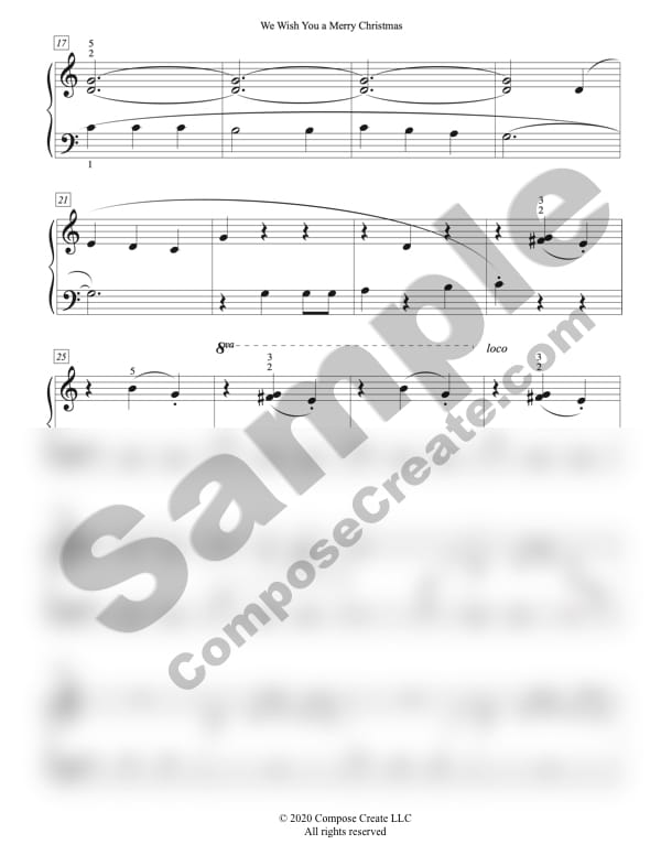 We Wish You a Merry Christmas - Easy piano arrangement