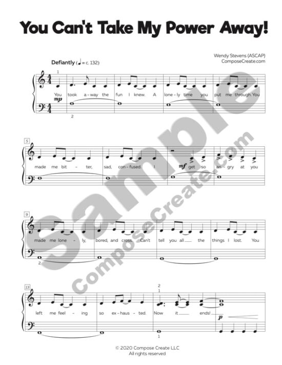 You Can't Take My Power Away - Piano solo by Wendy Stevens