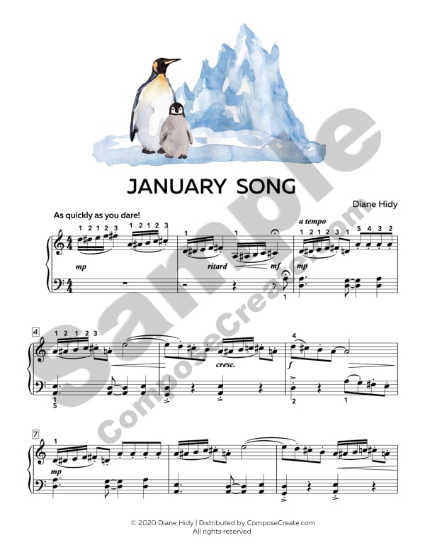 January Song - Energetic penguin piano solo by Diane Hidy