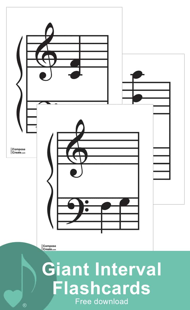 Giant Music Interval Flashcards - Easier for students to see!