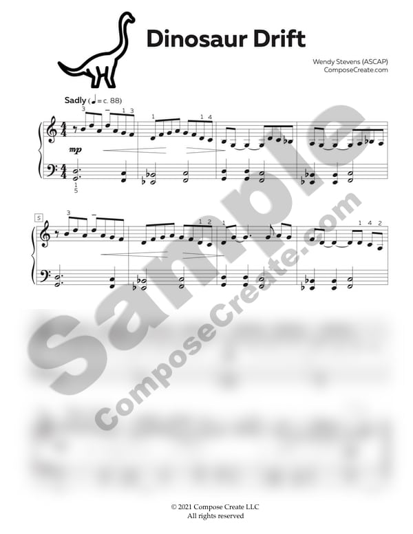 Dinosaur Days - Elementary Short Sheets® Piano Solos
