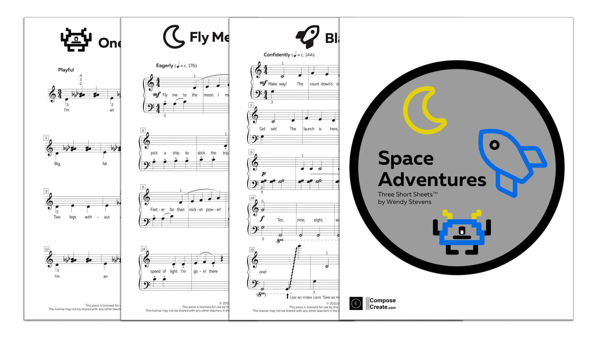 Space Adventures - Easy Short Sheets® Piano Solos