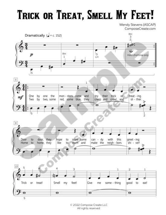 Trick or Treat Smell My Feet - Fun piano solo!