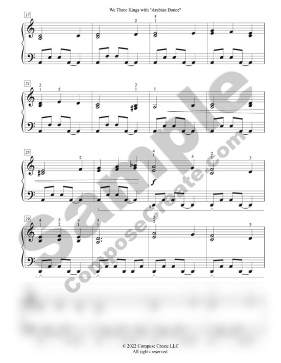We Three Kings with Arabian Dance - Piano arrangement