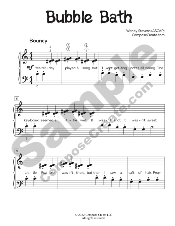 Bubble Bath - Little Fuzzies piano solo