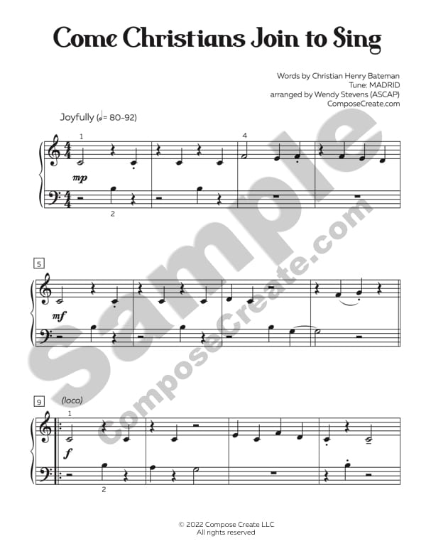 Come Christians Join to Sing - Easy Hymn Solos 1 Come Christians Join to Sing - Easy Hymn Solos 1