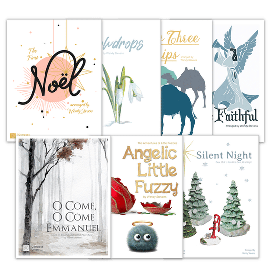 Holiday 2023 Bundle - 7 piano solos at all levels