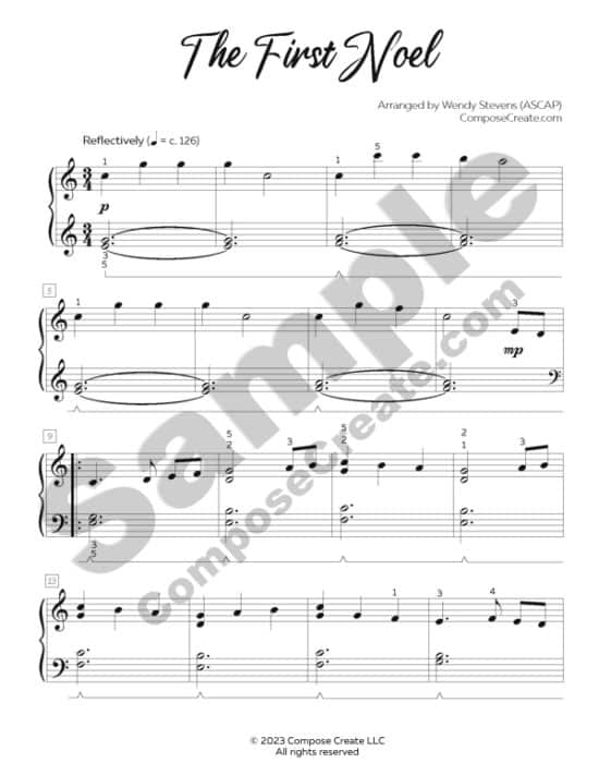 The First Noel - Elementary piano arrangement