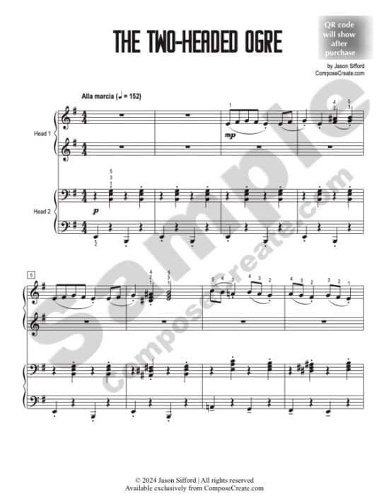 Two-Headed Ogre by Jason Sifford - Piano duet