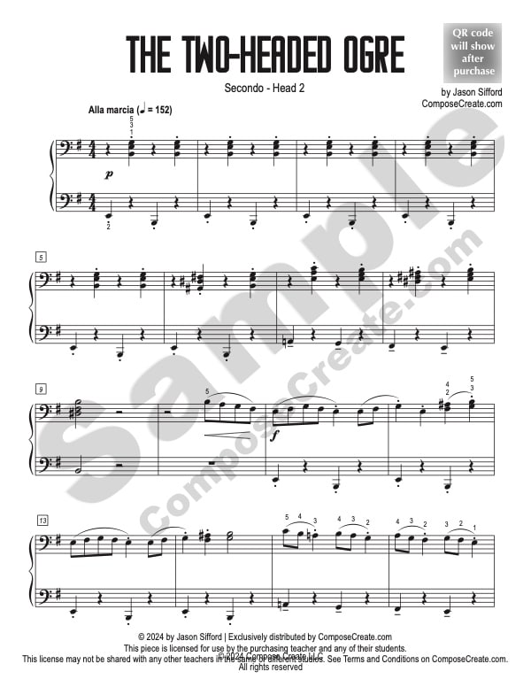 Two-Headed Ogre by Jason Sifford - Piano duet