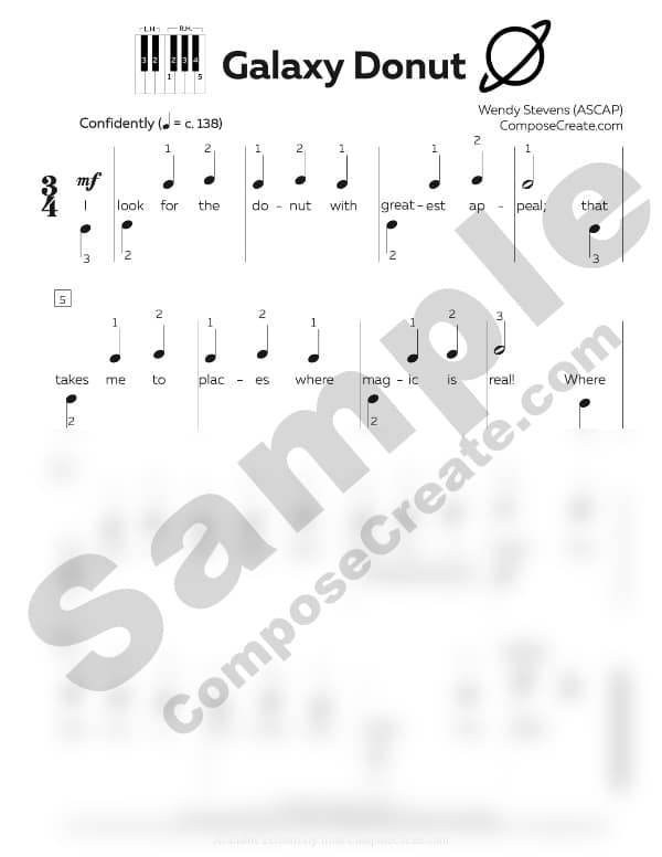 Donut Delights - Early Elementary Short Sheets® Piano Solos
