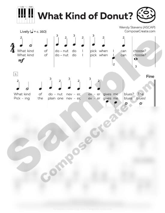 Donut Delights - Early Elementary Short Sheets® Piano Solos
