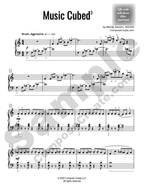 Music Cubed - an energetic intermediate piano solo